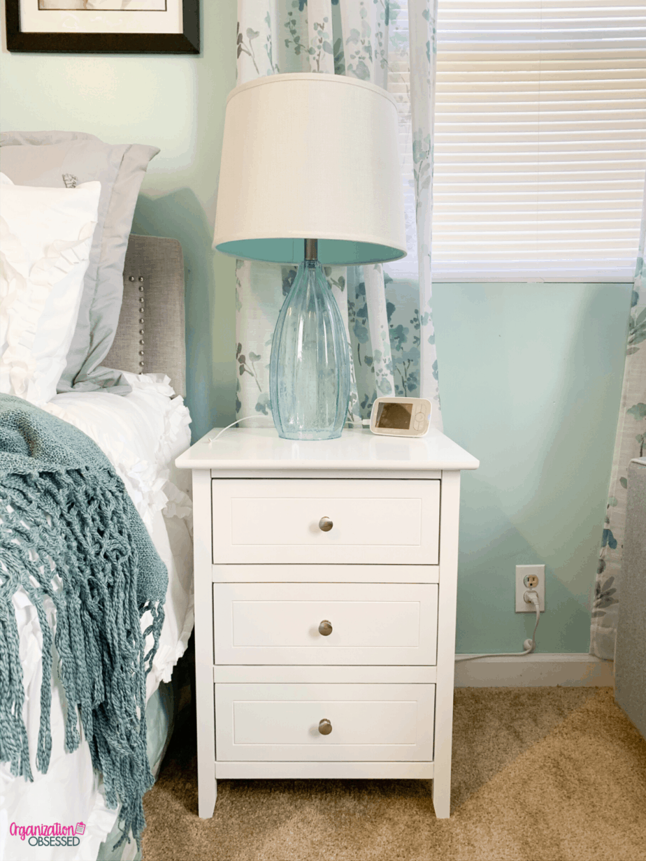 How to Easily Hide Bedside Cords - Organization Obsessed