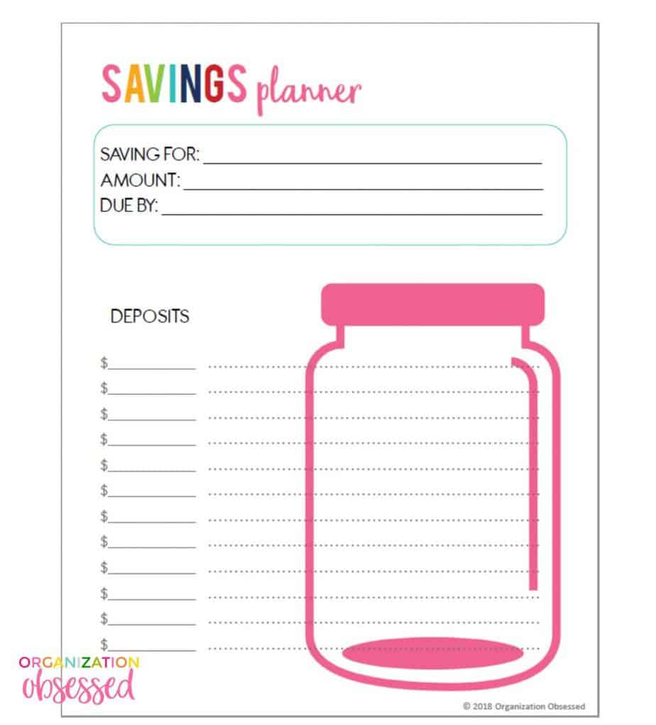 Free Printable Savings Tracker - Organization Obsessed Free Printable Savings Tracker - Organization Obsessed
