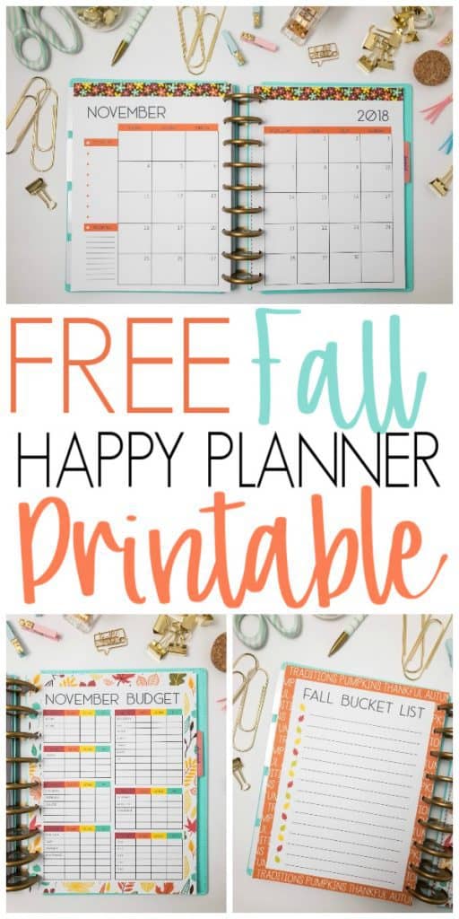 Fall Happy Planner Printable Inserts - Organization Obsessed Fall Happy Planner Printable Inserts - Organization Obsessed